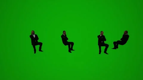 Black business man green screen walk mob... | Stock Video | Pond5