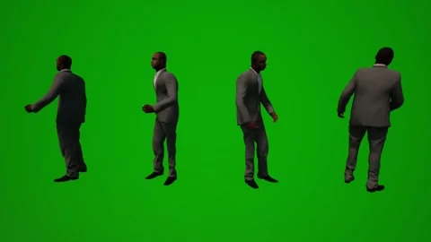 Black business man green screen walk mob... | Stock Video | Pond5