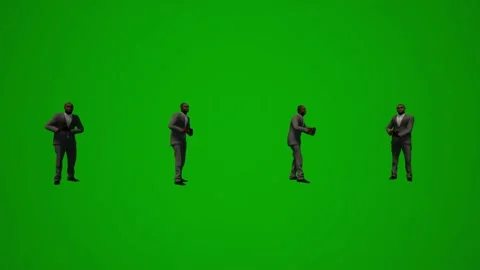 Black business man green screen walk mob... | Stock Video | Pond5