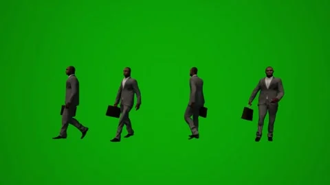 Black business man green screen walk mob... | Stock Video | Pond5
