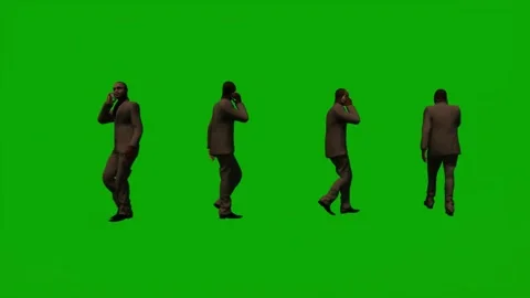Black business man green screen walk mob... | Stock Video | Pond5