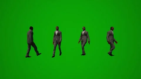 Black business man green screen walk mob... | Stock Video | Pond5