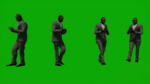 Black business man green screen walk mob... | Stock Video | Pond5