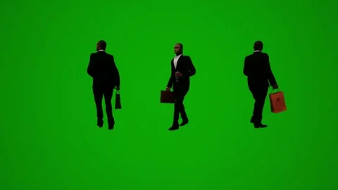 Black business man green screen walk mob... | Stock Video | Pond5