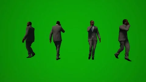 Black business man green screen walk mob... | Stock Video | Pond5