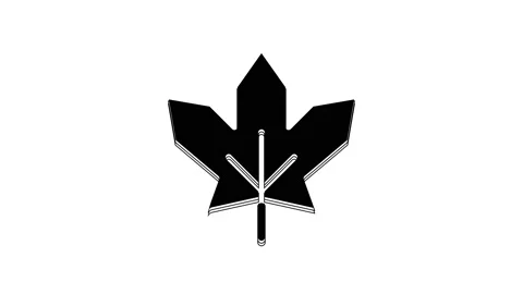 Black Canadian maple leaf icon isolated ... | Stock Video | Pond5