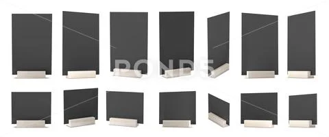 Black card table menu flyer holder vector mockup: Royalty Free #245969278