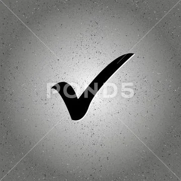 Black check mark icon. Tick symbol in black color, vector illustration ...