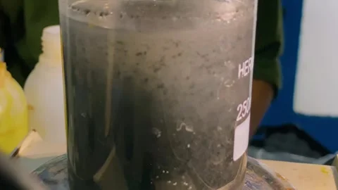 Black Chemical waste water is in the pro... | Stock Video | Pond5