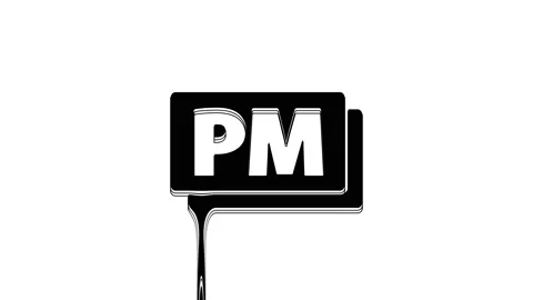 Black Clock PM icon isolated on white ba... | Stock Video | Pond5