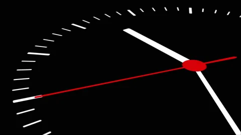 Black clock with the red arrow running i... | Stock Video | Pond5