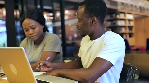 Black college students study together | Stock Video | Pond5
