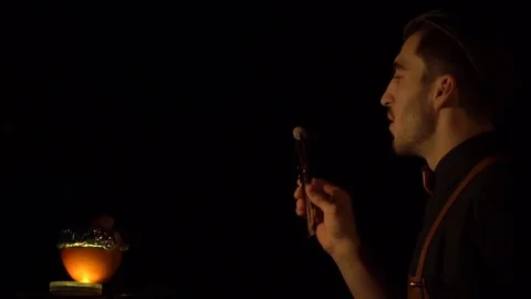 Black composition. The side view of the ... | Stock Video | Pond5