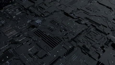 Black computer motherboard, digital tech... | Stock Video | Pond5