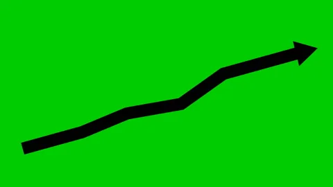 black growth chart arrow 3 green | Stock Video | Pond5
