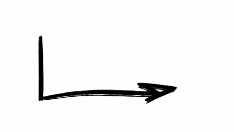 Black hand drawn arrow moving down and t... | Stock Video | Pond5