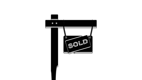 Black Hanging sign with text Sold icon i... | Stock Video | Pond5