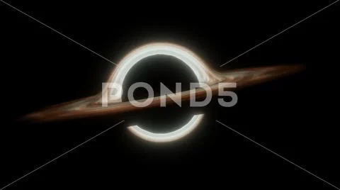 Black hole Slowly rotating in Space. The event horizon of black hole ...