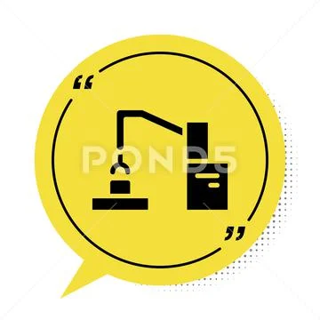 Black Industrial machine robotic robot arm hand factory icon isolated ...