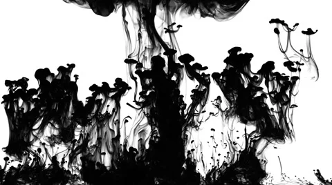Black Ink Explosion On White Background | Stock Video | Pond5