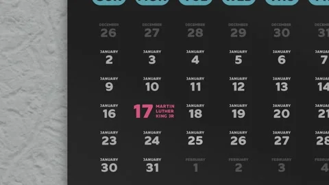 A black January page of the calendar 202... | Stock Video | Pond5