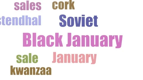 Black January Word Cloud Animated Isolat... | Stock Video | Pond5