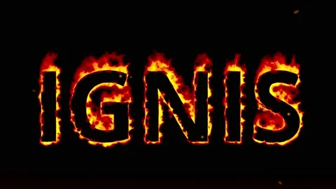The black letters of the word IGNIS burn | Stock Video | Pond5