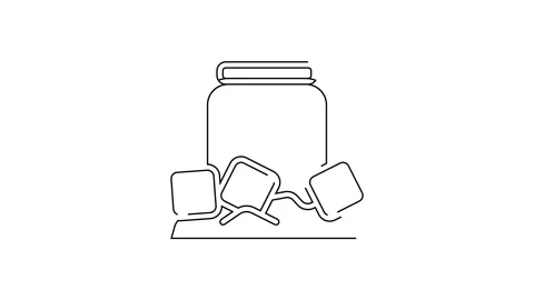 Black line Cold beer can icon isolated o... | Stock Video | Pond5