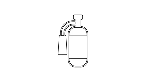 Black line Fire extinguisher icon isolat... | Stock Video | Pond5