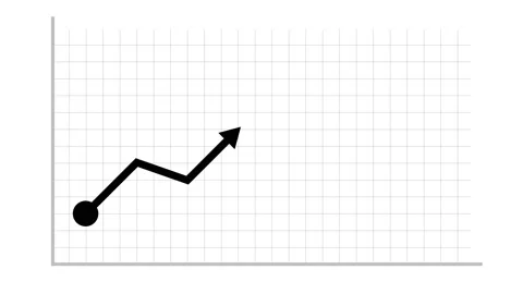 Black Line Graph with Arrow Showing Gain... | Stock Video | Pond5