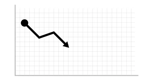 Black Line Graph with Arrow Showing Los... | Stock Video | Pond5