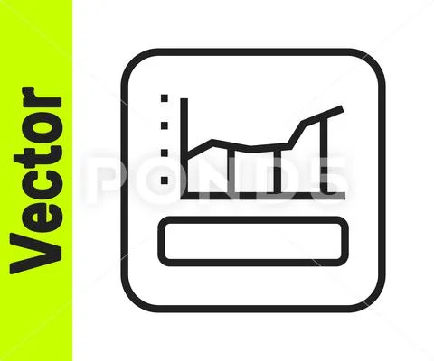 Black line Graph, schedule, chart, diagram, infographic, pie graph icon ...