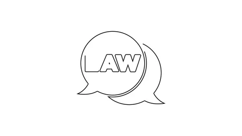 Black line Law icon isolated on white ba... | Stock Video | Pond5