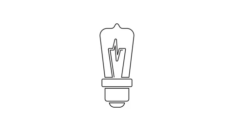Black line Light bulb with concept of id... | Stock Video | Pond5