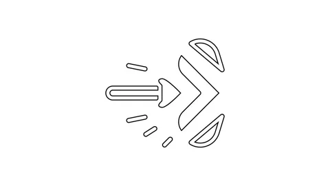 Black line Magic arrow icon isolated on ... | Stock Video | Pond5