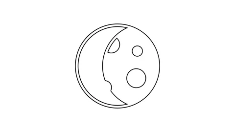 Black line Moon phases icon isolated on ... | Stock Video | Pond5