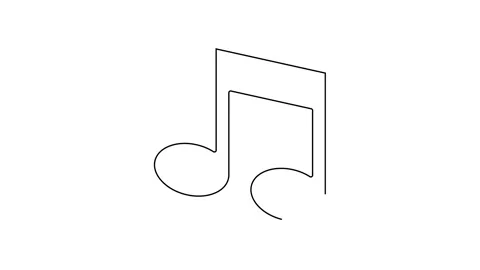 Black line Music note, tone icon isolate... | Stock Video | Pond5