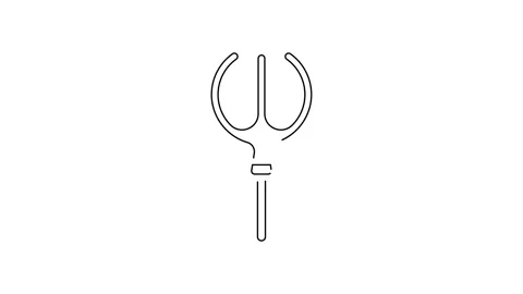 Black line Neptune Trident icon isolated... | Stock Video | Pond5