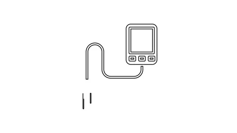 Black line Sensor icon isolated on white... | Stock Video | Pond5