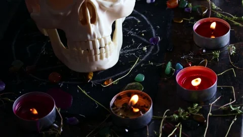 Black magic ritual background with magic... | Stock Video | Pond5