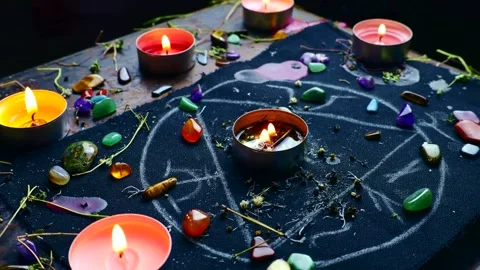 Black magic ritual background with magic... | Stock Video | Pond5