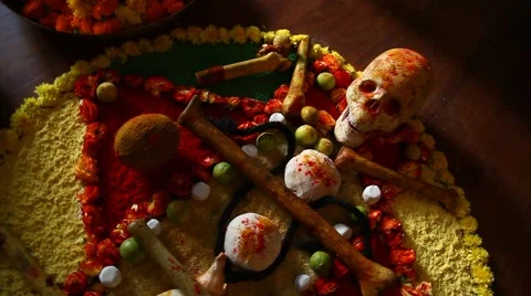 Black magic with skull and bones | Stock Video | Pond5