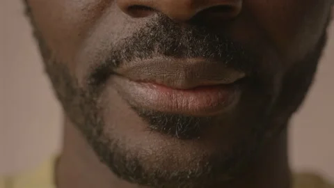 Black Male Lips Speaking at Camera | Stock Video | Pond5