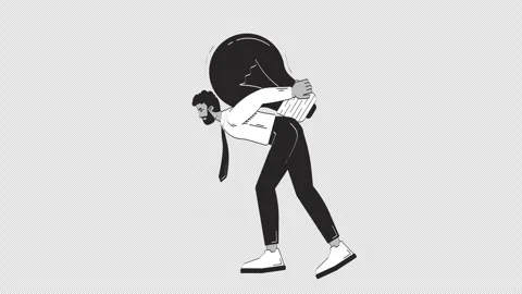 Black man carrying light bulb on back ou... | Stock Video | Pond5
