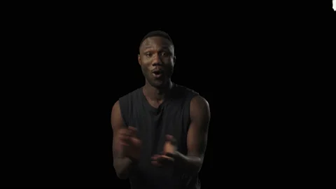 Black Man Cheering and Clapping Alpha Ch... | Stock Video | Pond5
