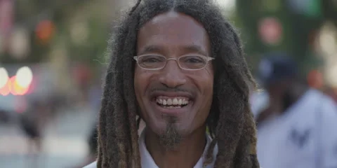 Black man with dreadlock hair smile smil... | Stock Video | Pond5