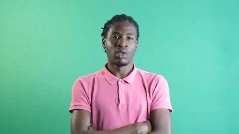 Black Man Huffing And Puffing | Stock Video | Pond5