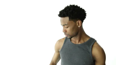 Black man isolated on white | Stock Video | Pond5