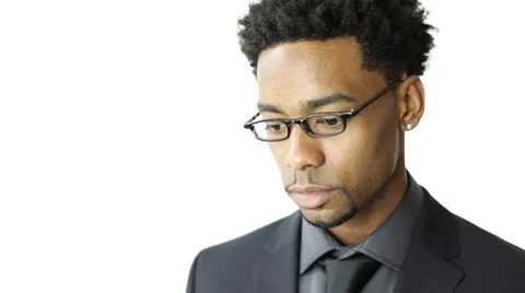 Black man isolated on white | Stock Video | Pond5