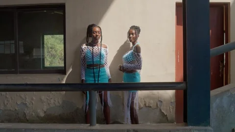 Black models show off crochet projects i... | Stock Video | Pond5